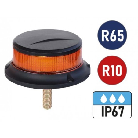 Ultra Low Profile Amber LED Beacon Single Bolt Amber | RICO Europe