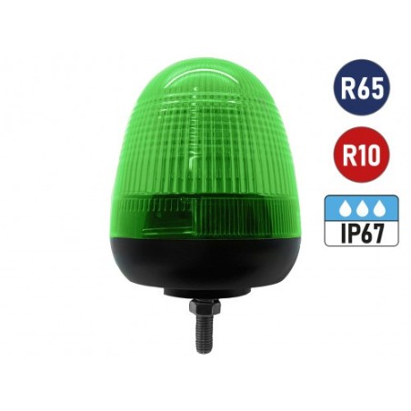 12/24 Single Bolt Male Thread LED Beacon Green | RICO Europe
