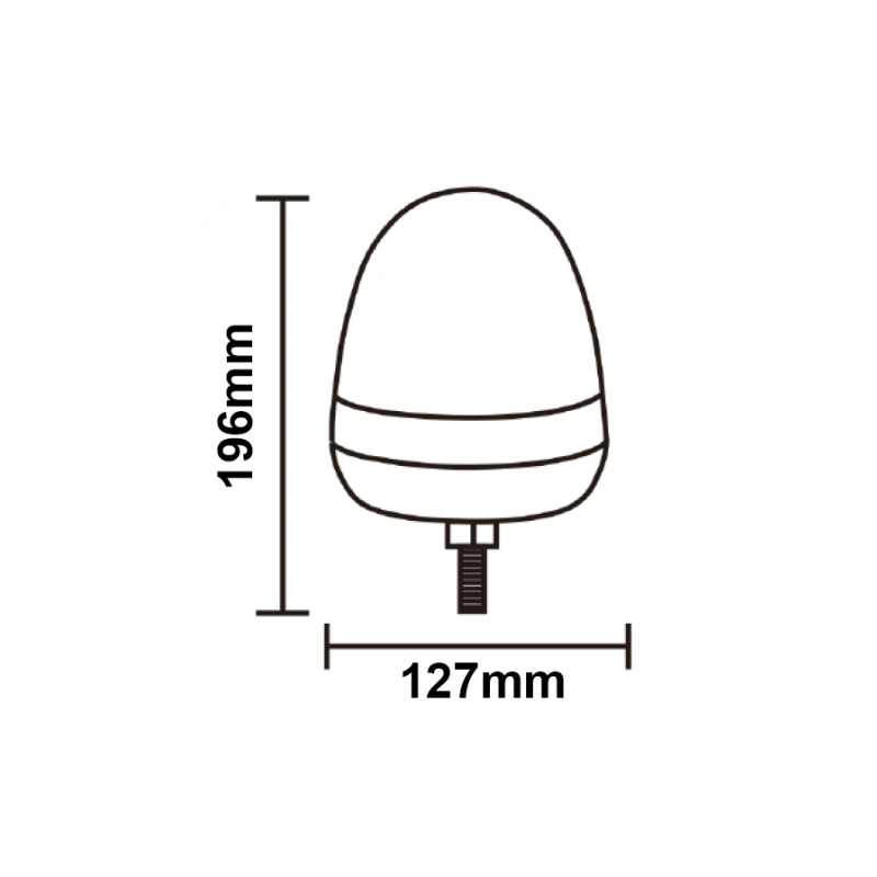 Single Bolt 12/24V Male Thread LED Beacon Amber | RICO Europe