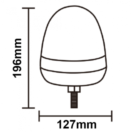 Single Bolt 12/24V Male Thread LED Beacon Amber | RICO Europe