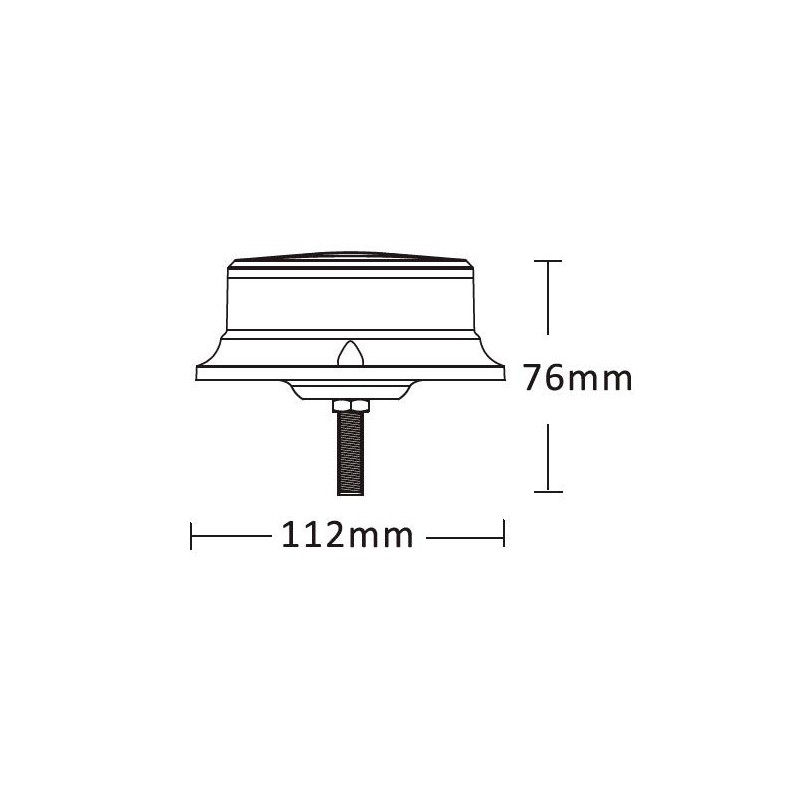 Ultra Low Profile Amber LED Beacon Single Bolt Amber | RICO Europe