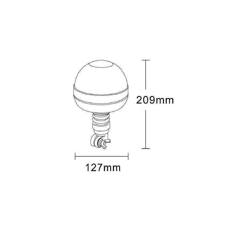 12V Flexible Pole LEDBeacon Amber | RICO Europe